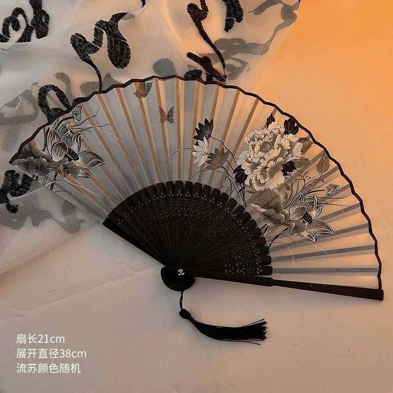 Portable Hand Fold Fan New Chinese Style Dance Props Retro Shell Fan ...
