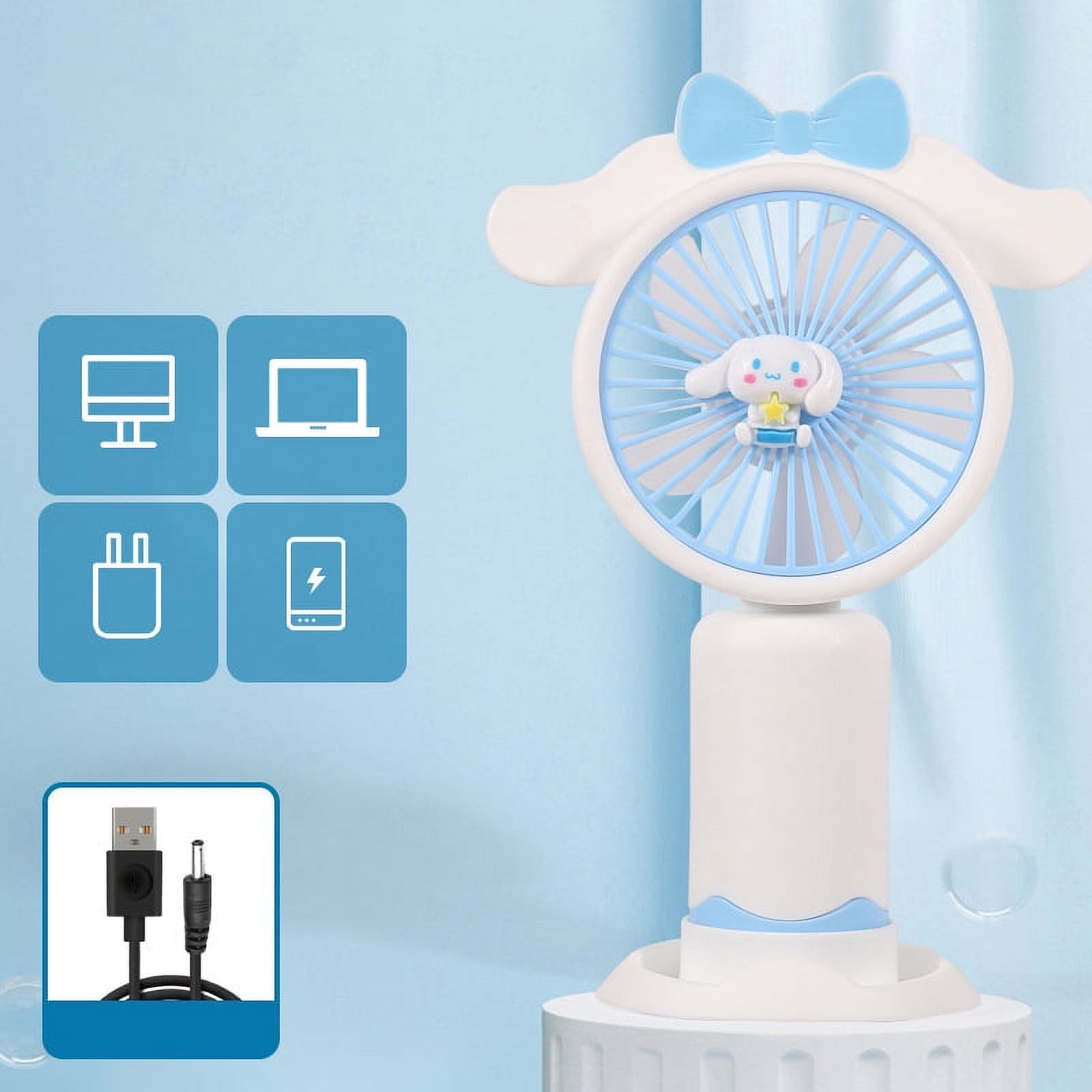 Portable Hand-Held Fan Summer USB Charging Desktop Fan Cartoon Dual Use ...
