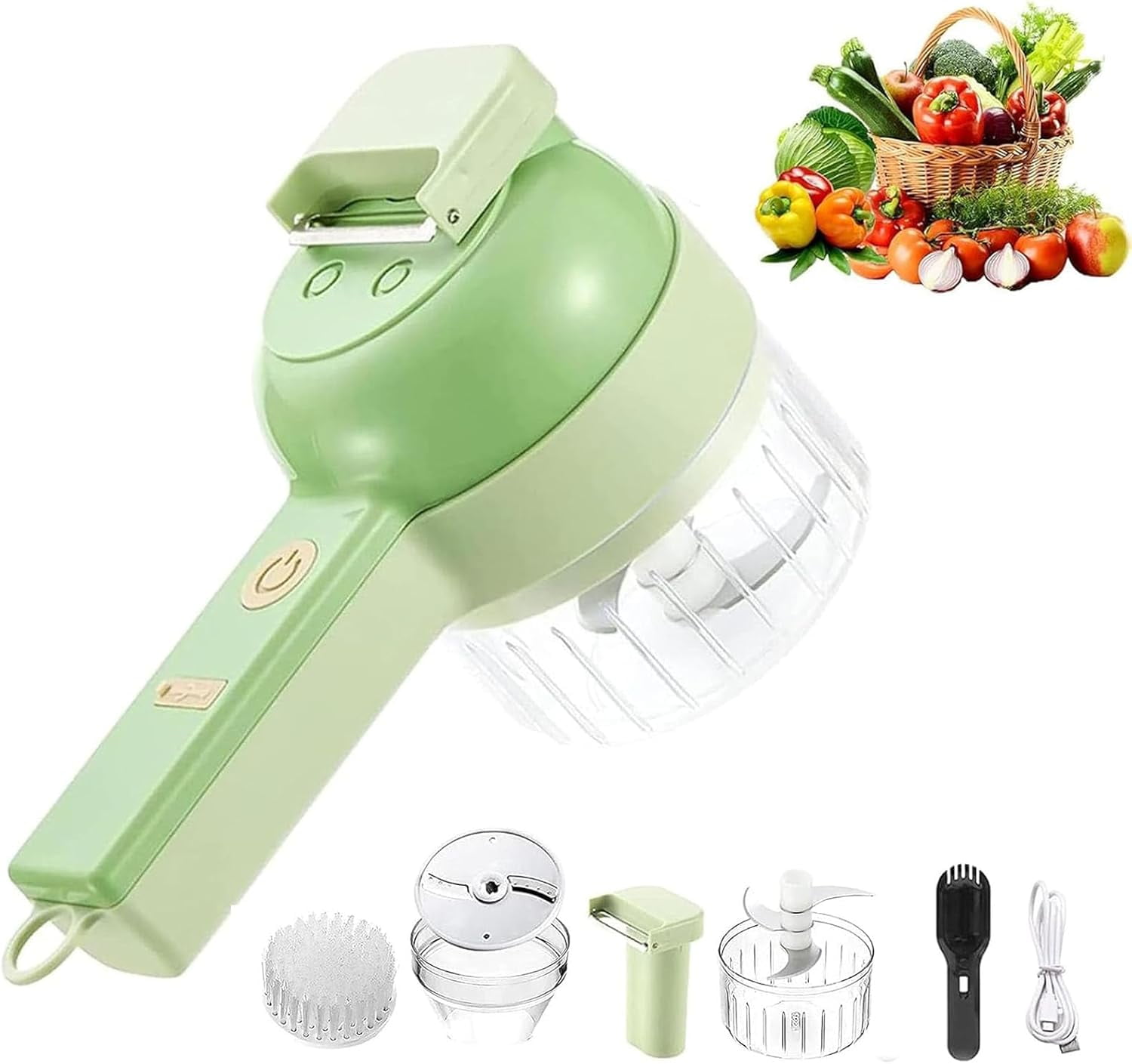 Portable Handheld 4 in 1 Electric Vegetable Slicer, Multi-functional ...