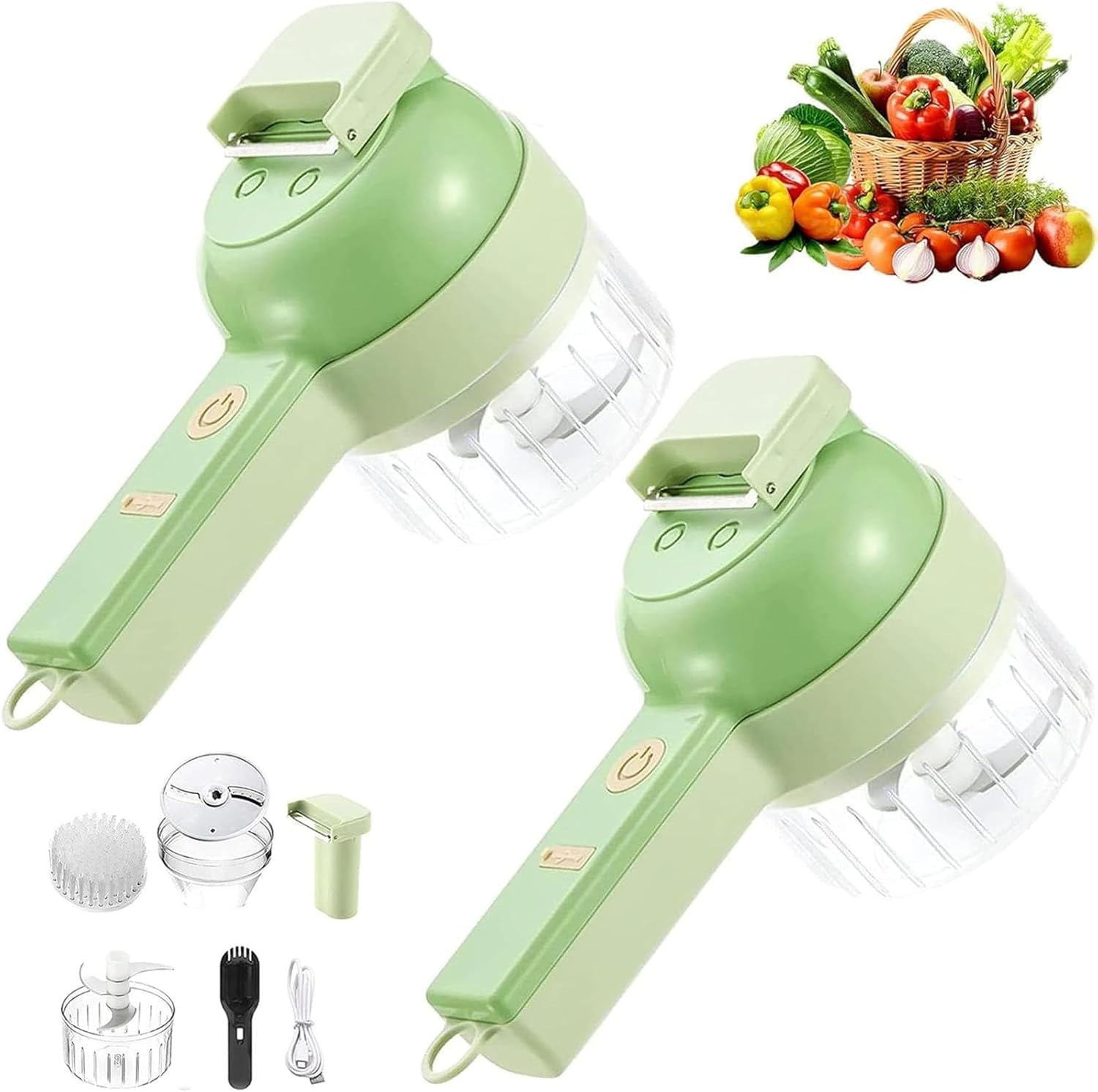 Portable Handheld 4 in 1 Electric Vegetable Slicer, Multi-functional ...