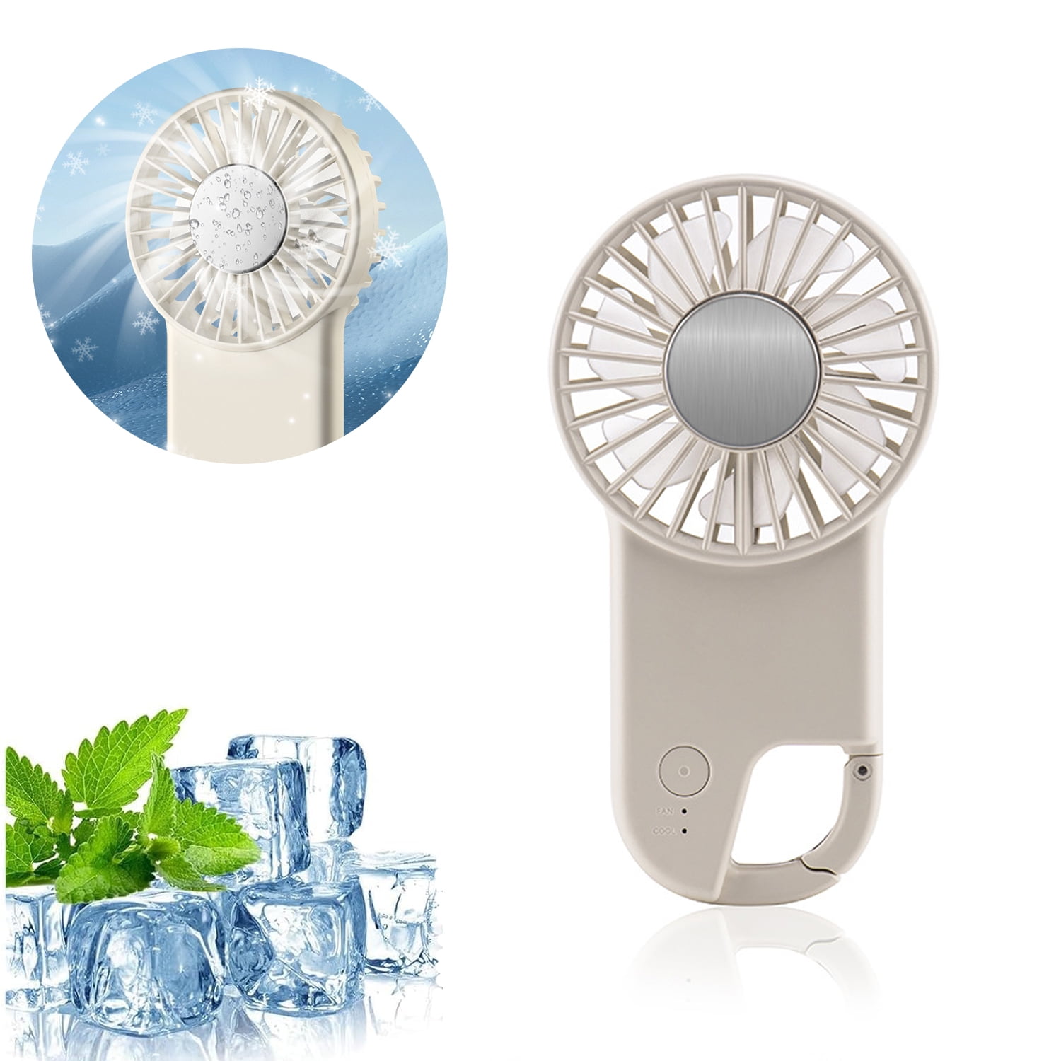 Portable Handheld Cooling Fan, Battery Operated Fan, Ice Cooling Mode ...
