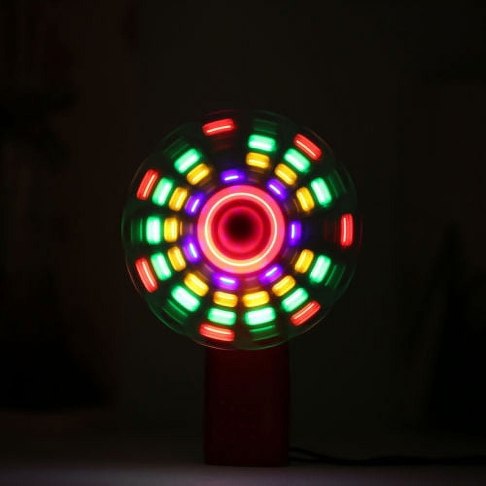 Portable Handheld Cooling Fan Colorful LED Mini Light Battery Power W ...