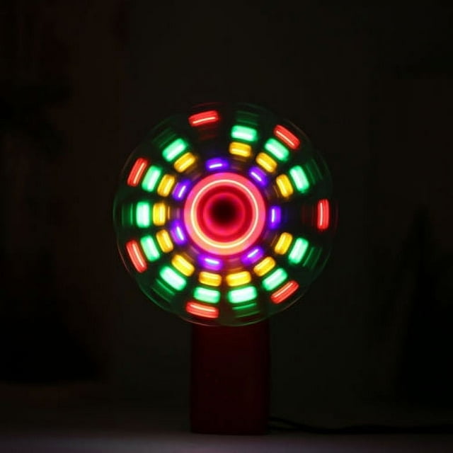 Portable Handheld Cooling Fan Colorful LED Mini Light Battery Power W ...