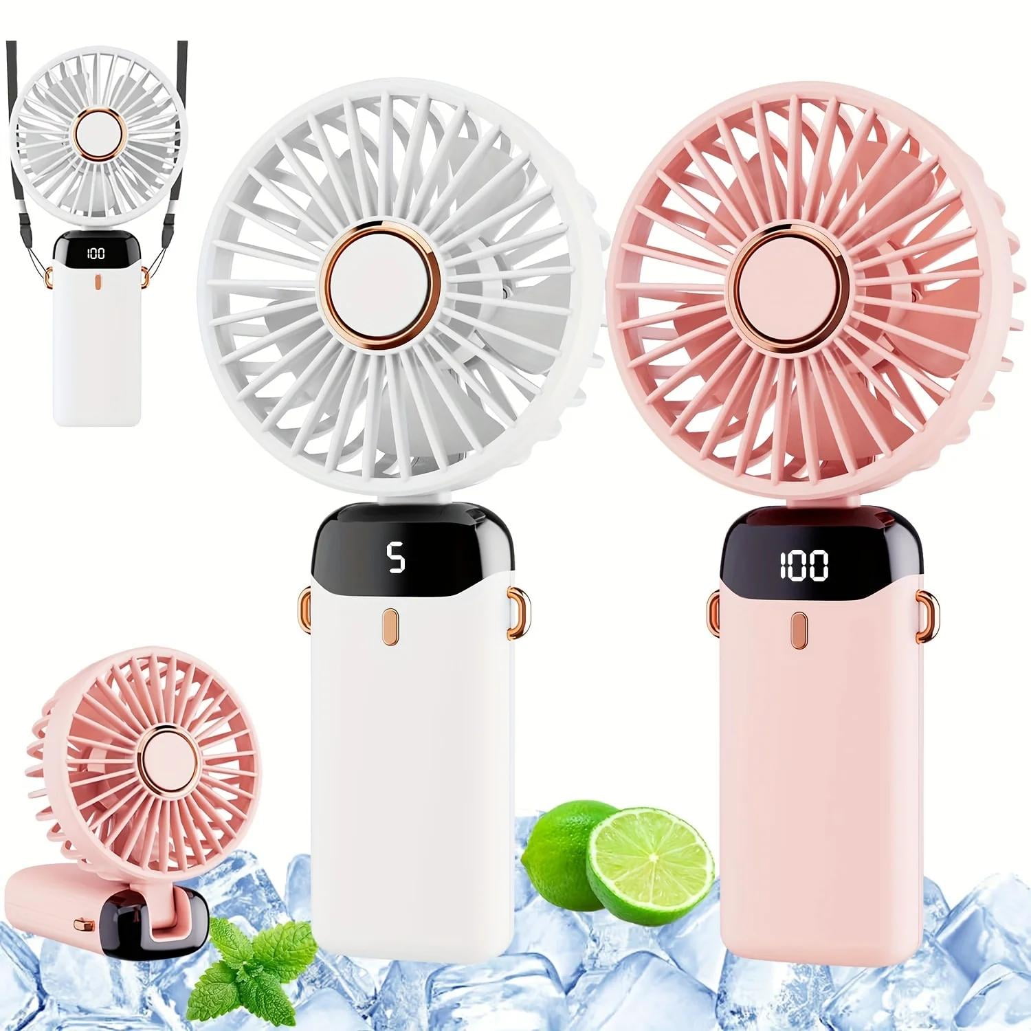 Portable Handheld Fan 2 Pack, Rechargeable Mini Foldable Fan with 5 ...