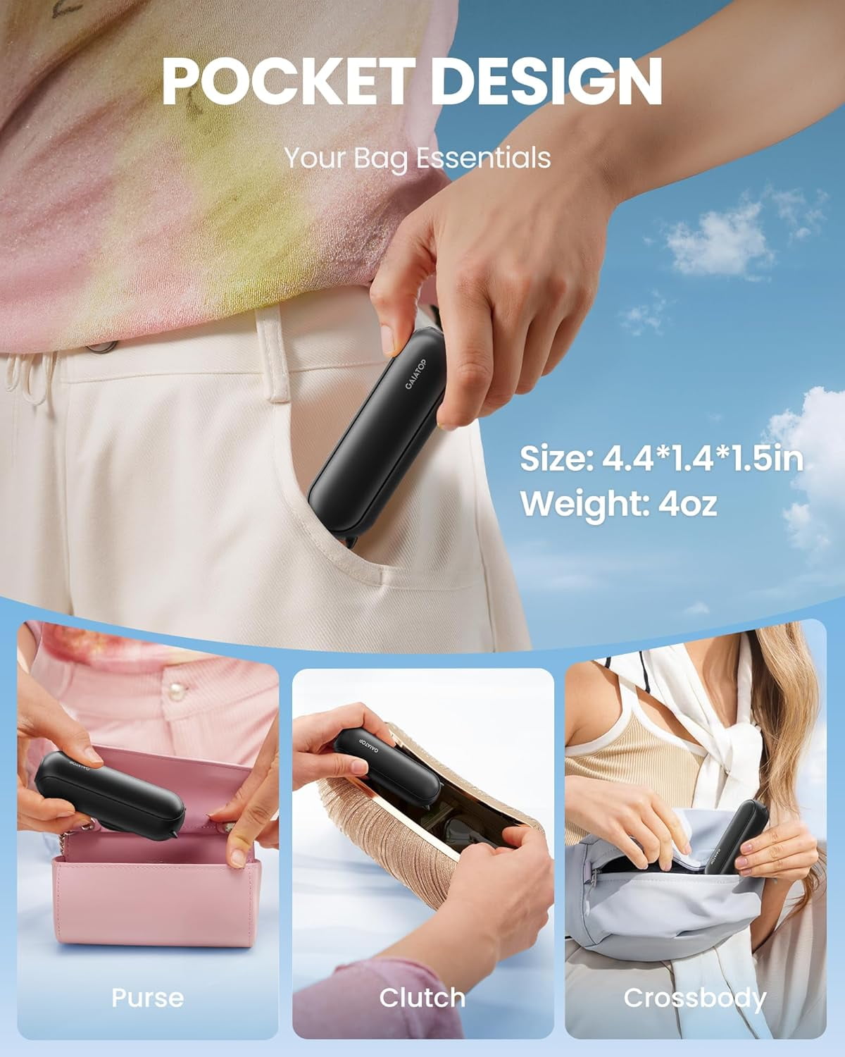 Portable Handheld Fan, 3 IN 1 Foldable Travel Fans [17H Cooling ] with ...