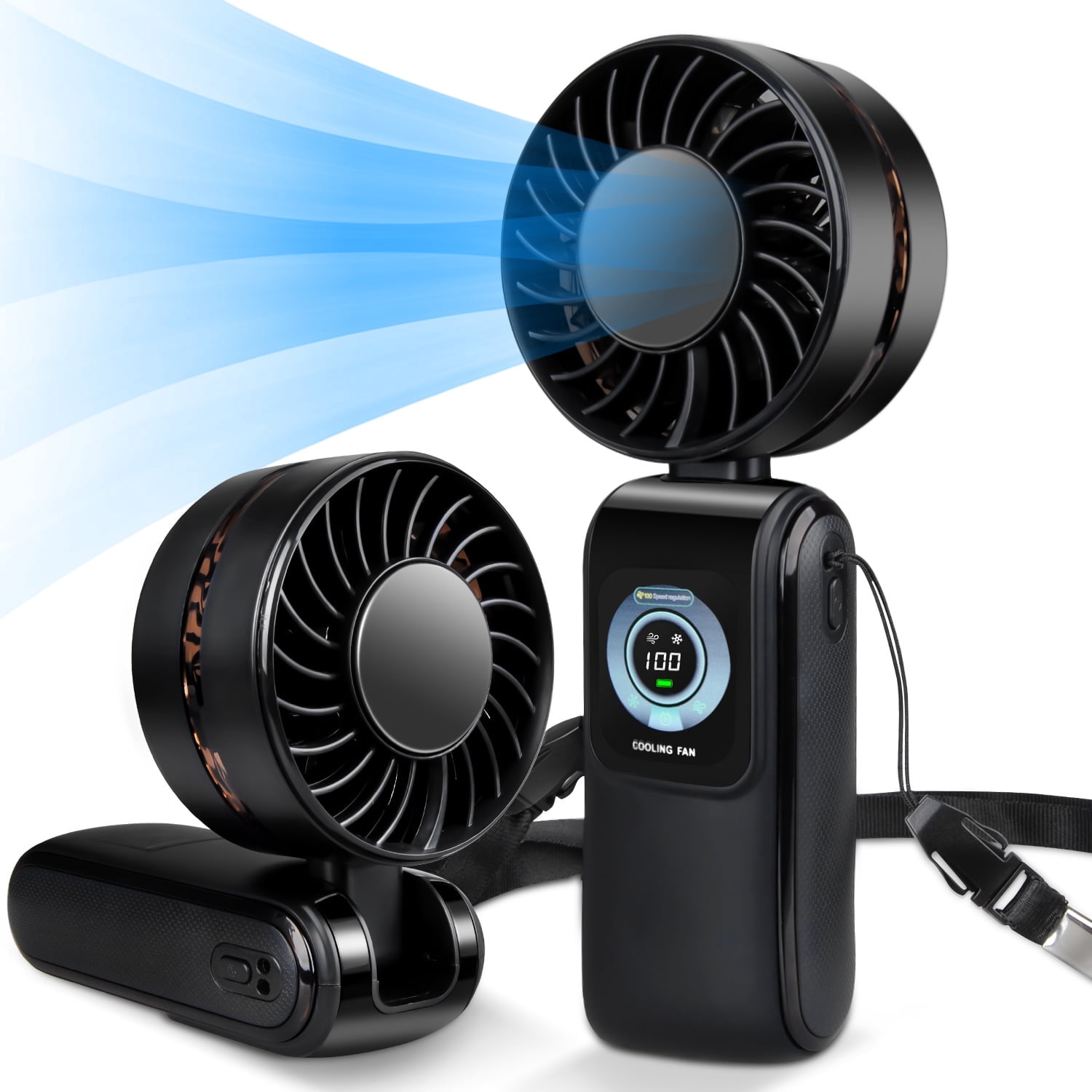 Portable Handheld Fan,5 Gear Wind,Mini Foldable Fan USB Rechargeable ...
