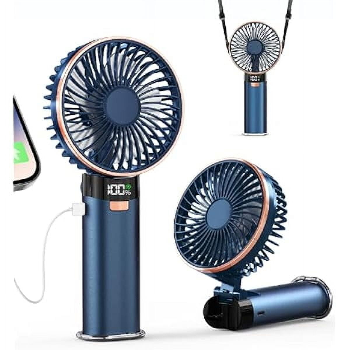 Portable Handheld Fan, 5200mAh Metal Handle, Max20Hrs, 180° Adjustable ...