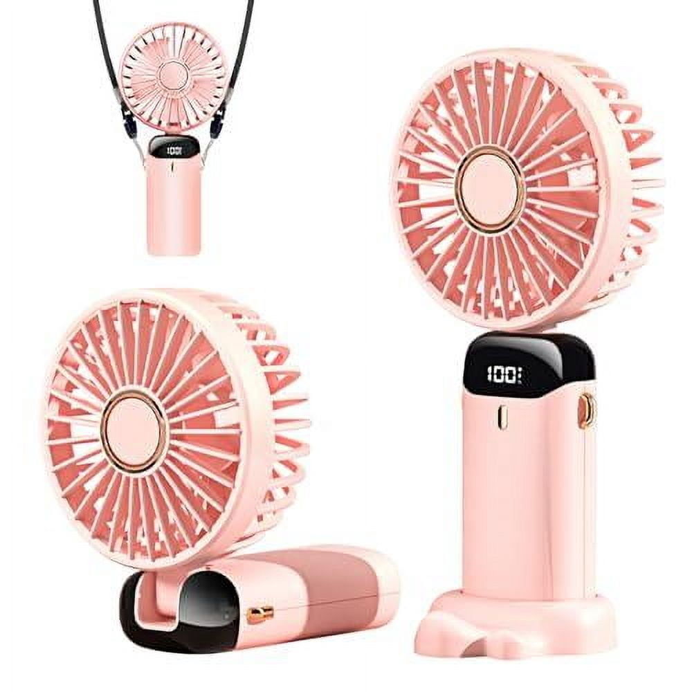 Portable Handheld Fan, Battery Operated Fan with Base, 8 Hours, Digital ...