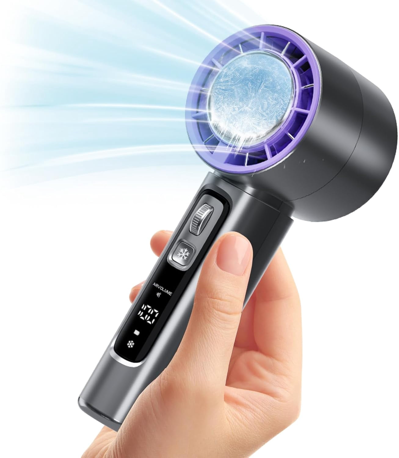 Portable Handheld Fan with Cooling Plate for Ice Therapy, 4000mAh ...