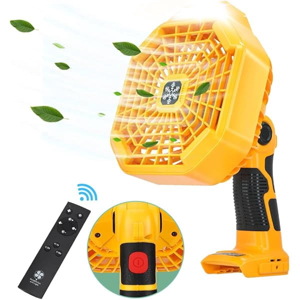 Portable Handheld Fan for Dewalt 20v Battery, Cordless Jobsite Fan with ...