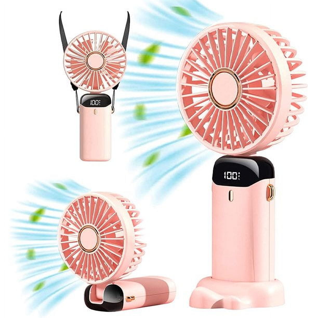 Portable Handheld Fan Homlike Personal Cooling Hanging Neck Fan 5 Speed ...