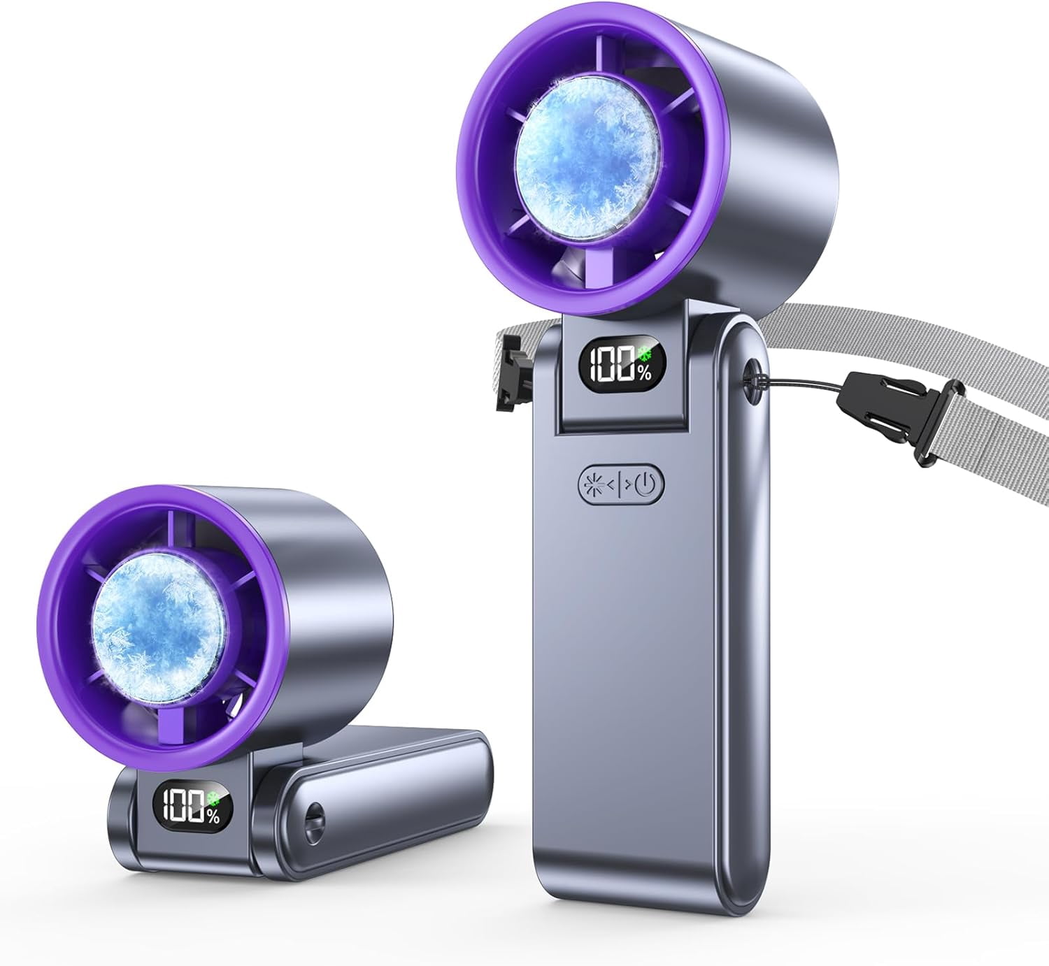 Portable Handheld Fan with Ice Cooler, 199 Speed Personal Fan,5500mAh ...