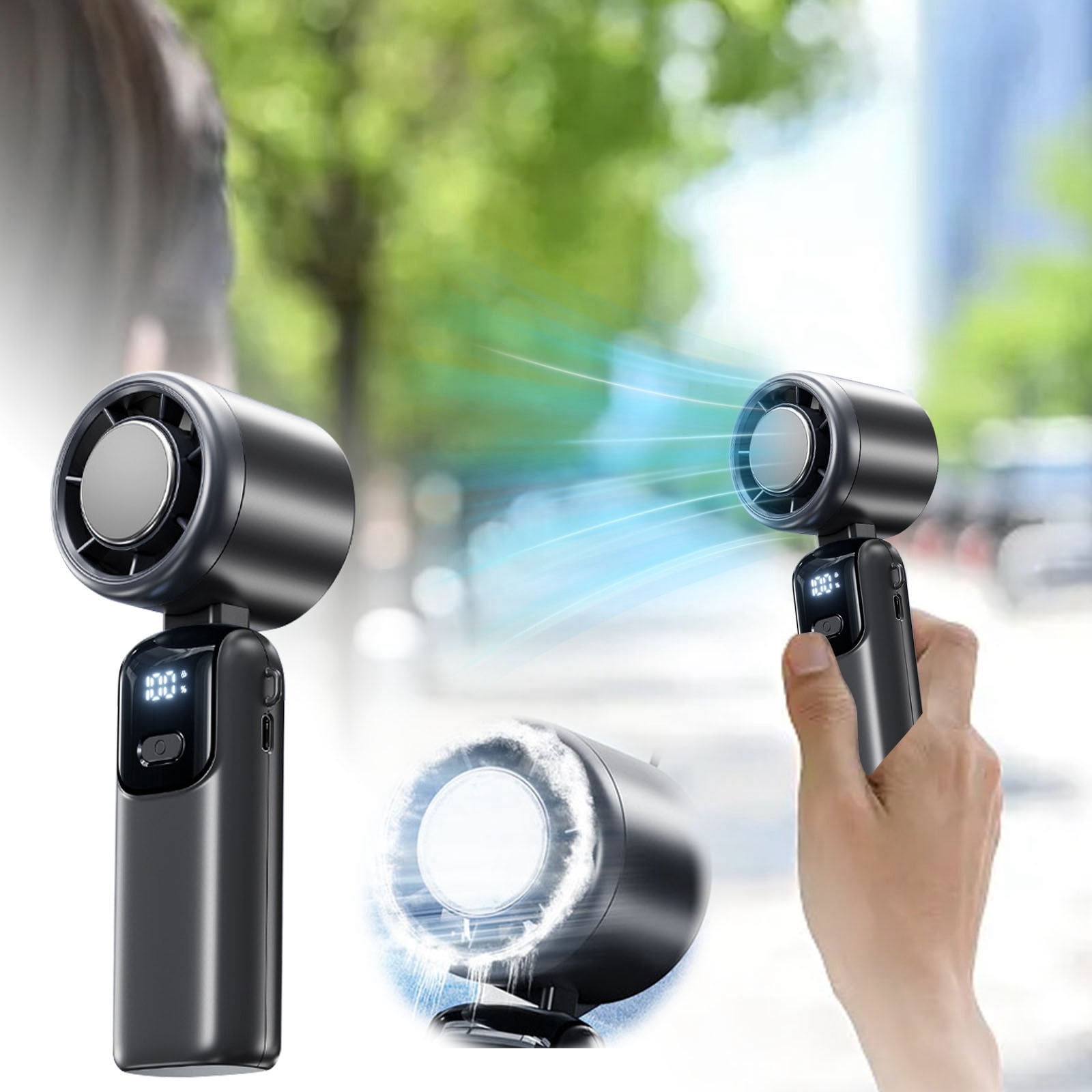 Portable Handheld Fan With Ice Pad Rechargeable Mini Fan For Indoor ...