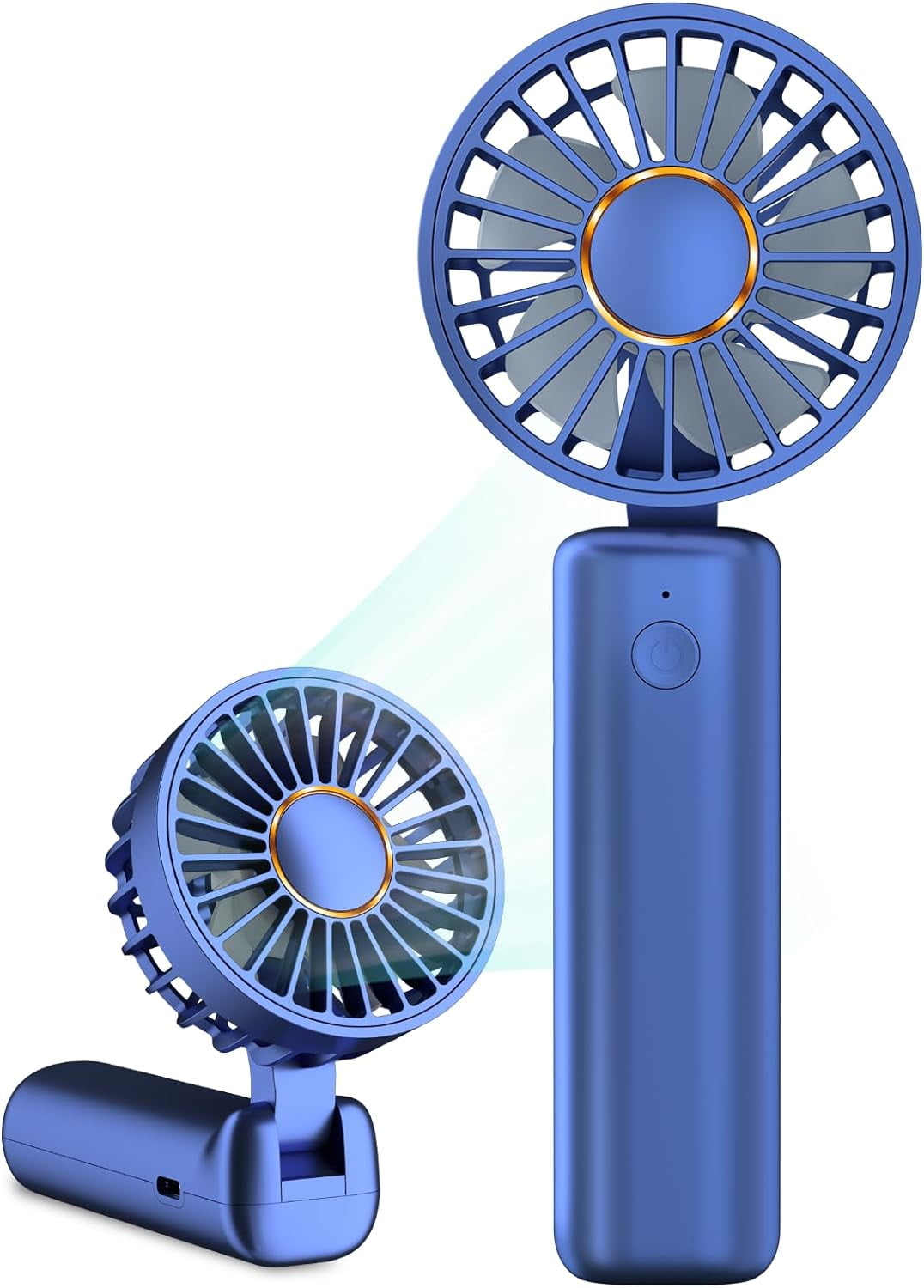 Portable Handheld Travel Fan, 2000mAh, 3 Speed, USB Rechargeable, Quiet ...
