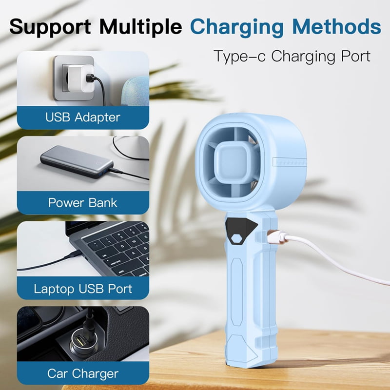 Portable Handheld Fan, Mini Personal Fans with Digital Display, 3 Wind ...