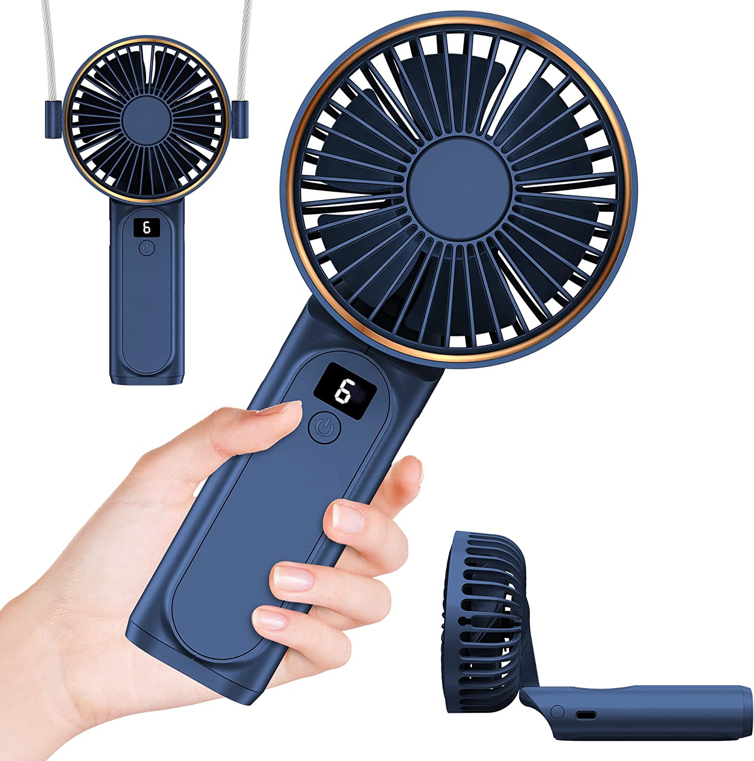 Portable Handheld Fan, Neck Fan, Mini Desk Fan, Multi-Function Fan ...