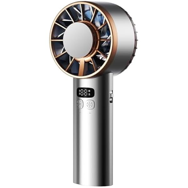 Portable Handheld Fan Rechargeable, Powerful Turbo Mini Fan with Cold ...
