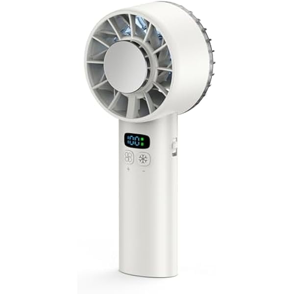 Portable Handheld Fan Rechargeable, Powerful Turbo Mini Fan with Cold ...