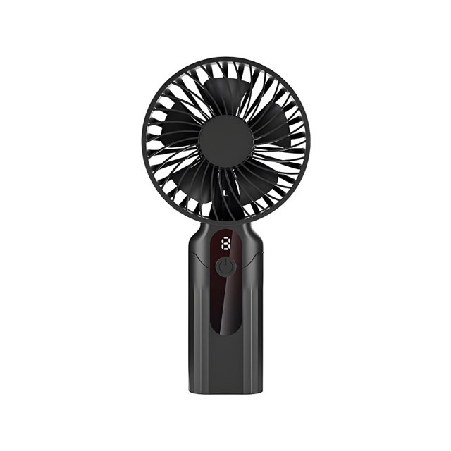Portable Handheld Fan with LED Display, 5-Speed, 1800 RPM, Rechargeable ...