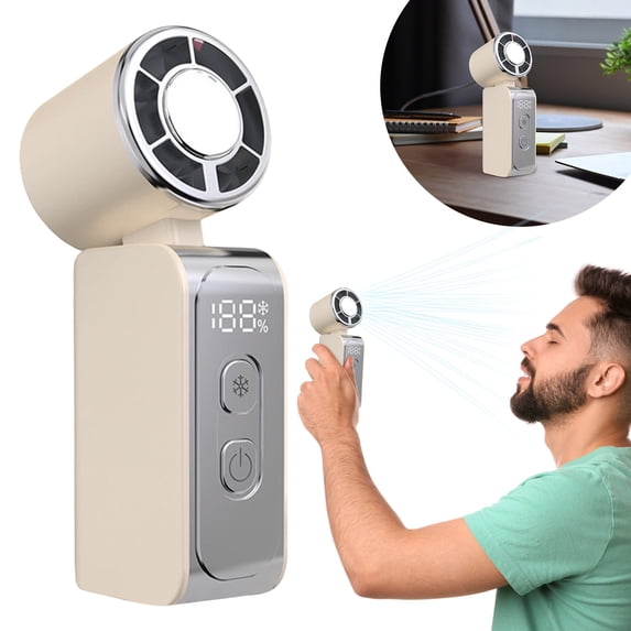 Portable Handheld Fan with Power Bank, 2 in 1 Rechargeable Cooling Fan ...