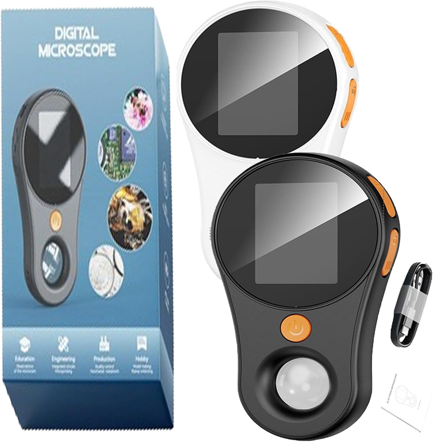 Portable Handheld Magnifying Glass, 500X Digital Microscope with Light ...