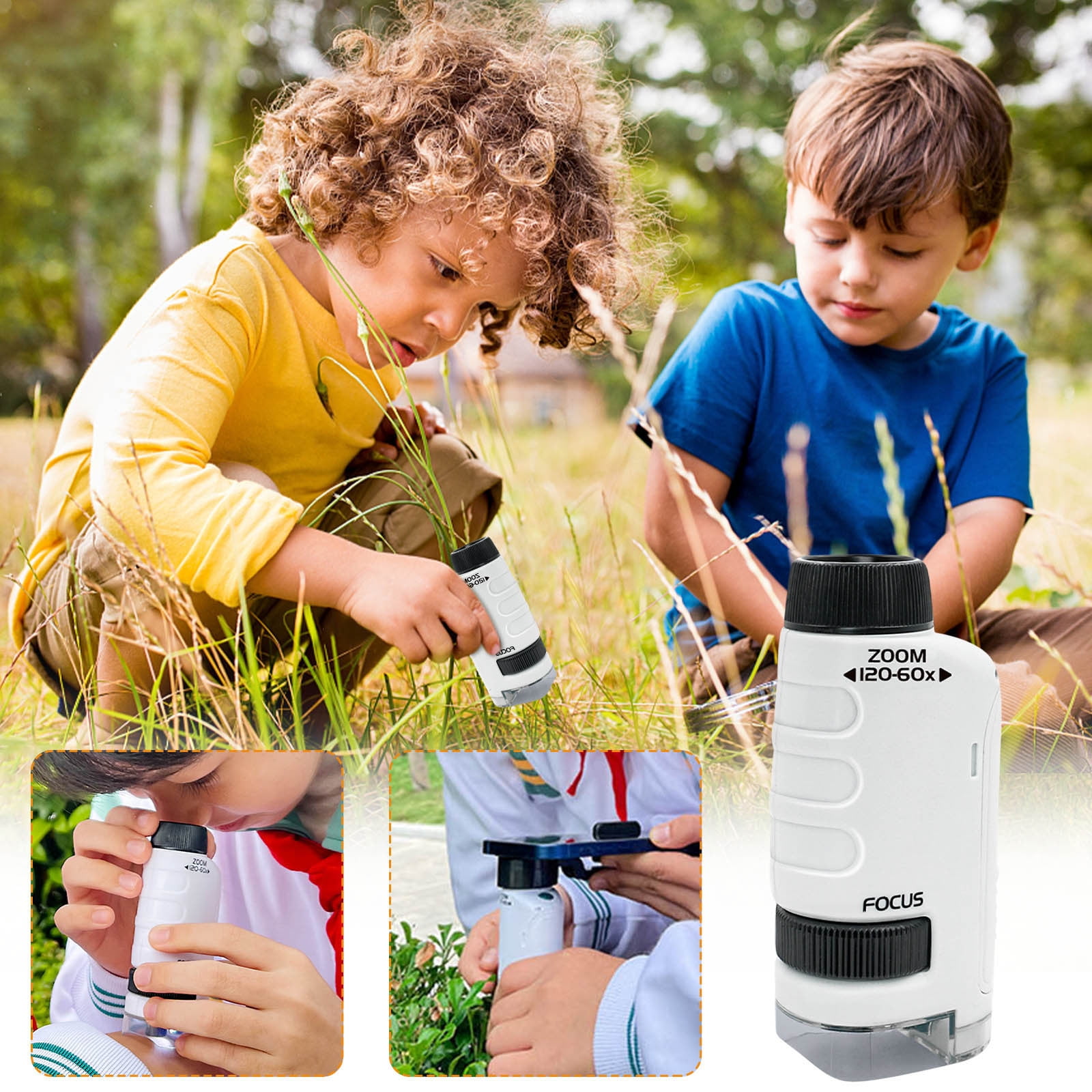 Portable Handheld Microscope, Educational Science Toy, Magnification 40 ...