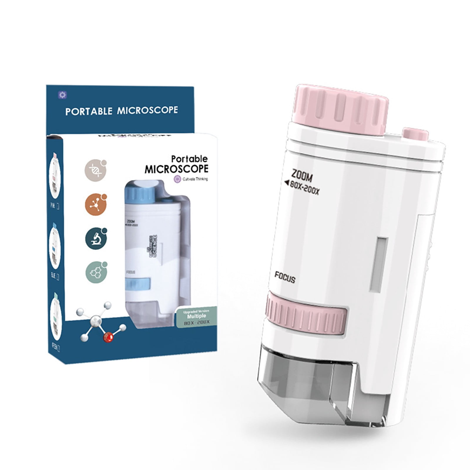 Portable Handheld Microscope For Children,200X Led Illuminated Pocket ...