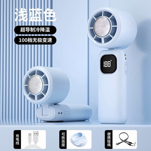Portable Handheld Mini Fan, 6 Speeds, LED Display, USB Rechargeable Fan ...