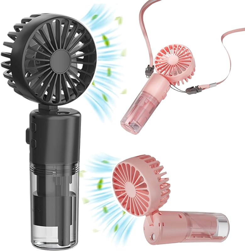 Portable Handheld Misting Fan Rechargeable Battery Operated Spray Water ...
