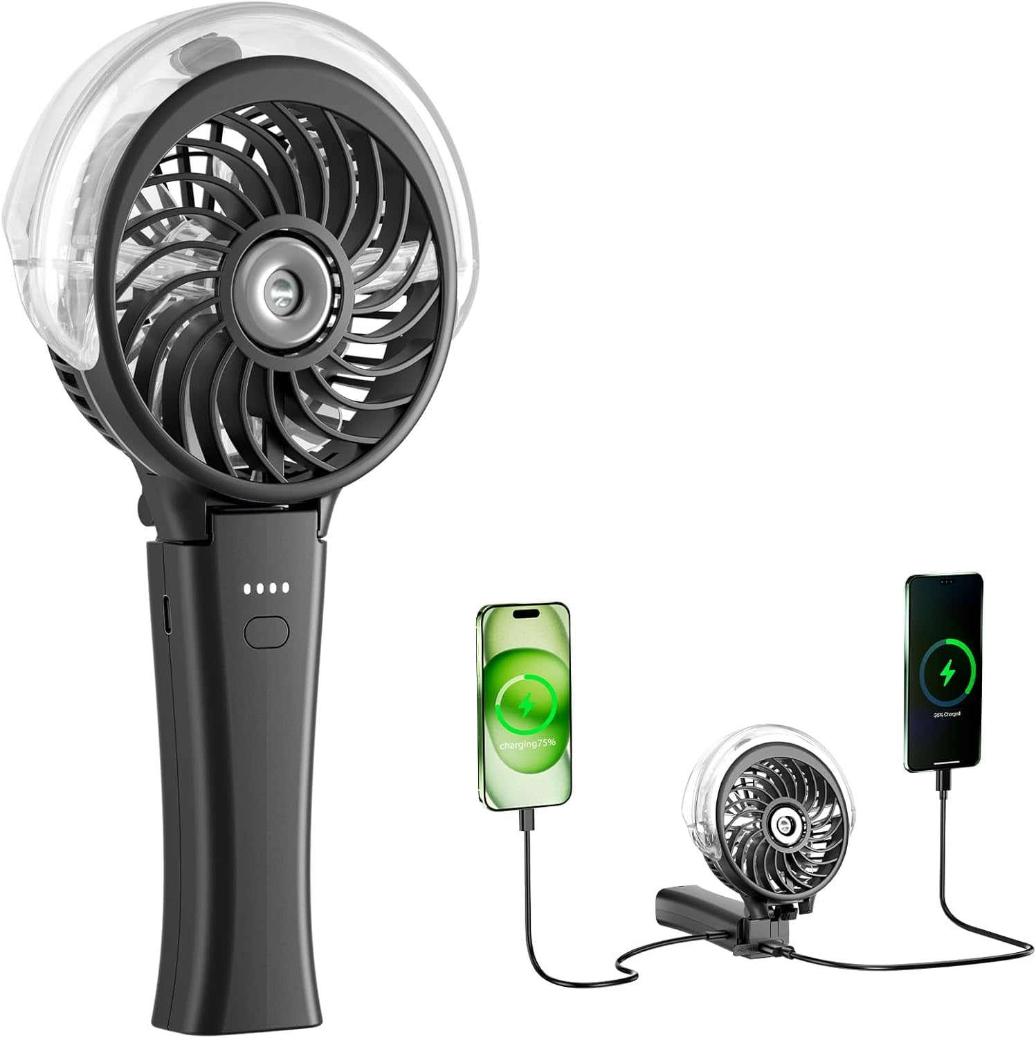 Portable Handheld Misting Fan, Rechargeable Personal Mister Fan ...