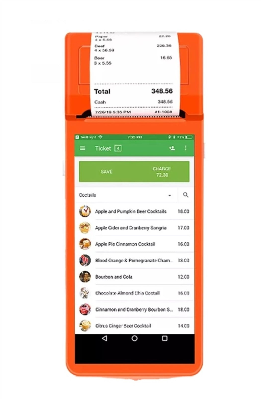 Portable Handheld POS PDA Terminal Thernal Printer 3G Internet with GPS ...