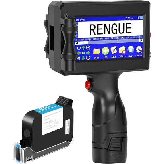 Portable Handheld Printer Gun - 4.3" Mobile Touch Screen Inkjet Label ...