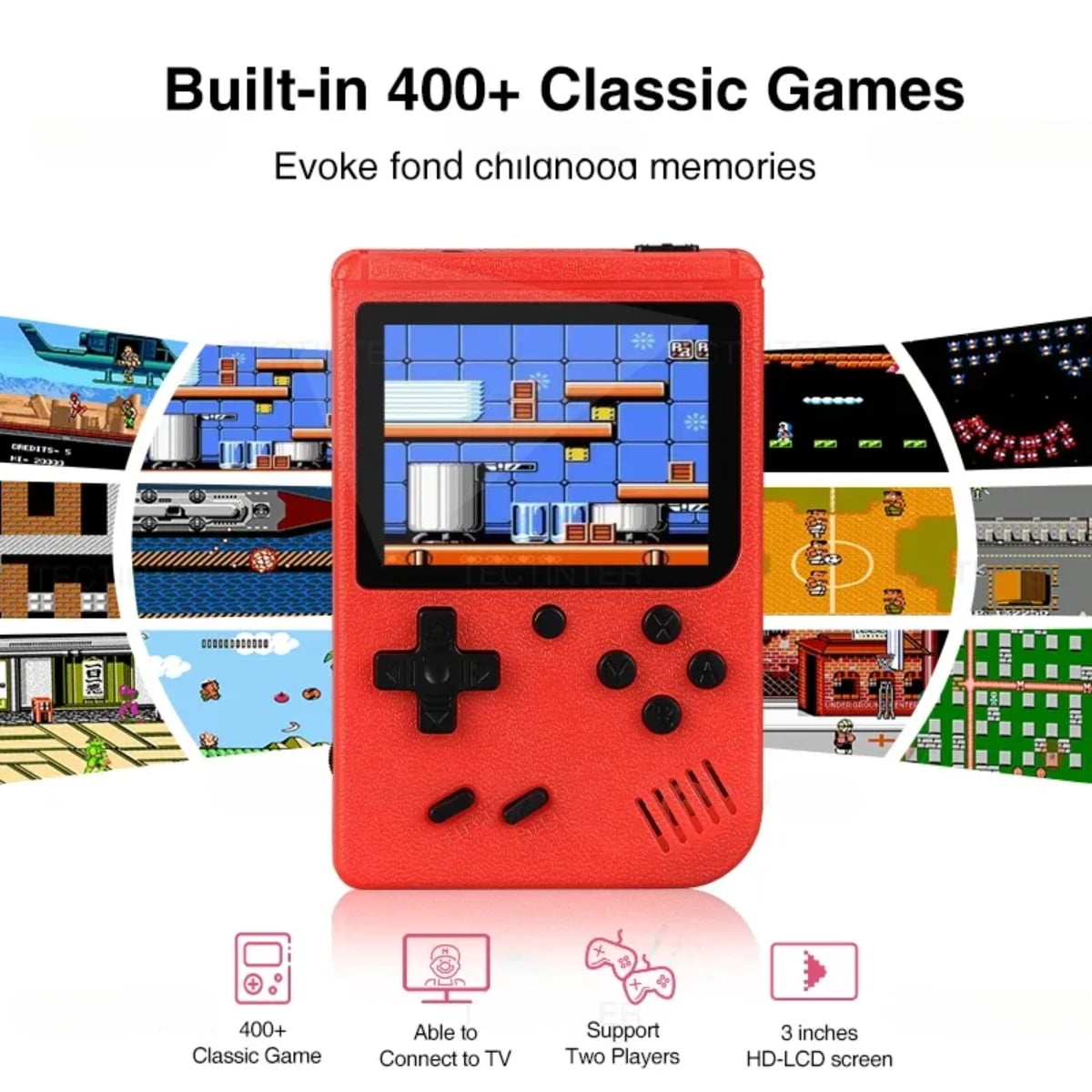 Portable Handheld Retro Mini Video, Handheld with 400 Classical FC 3.0 ...