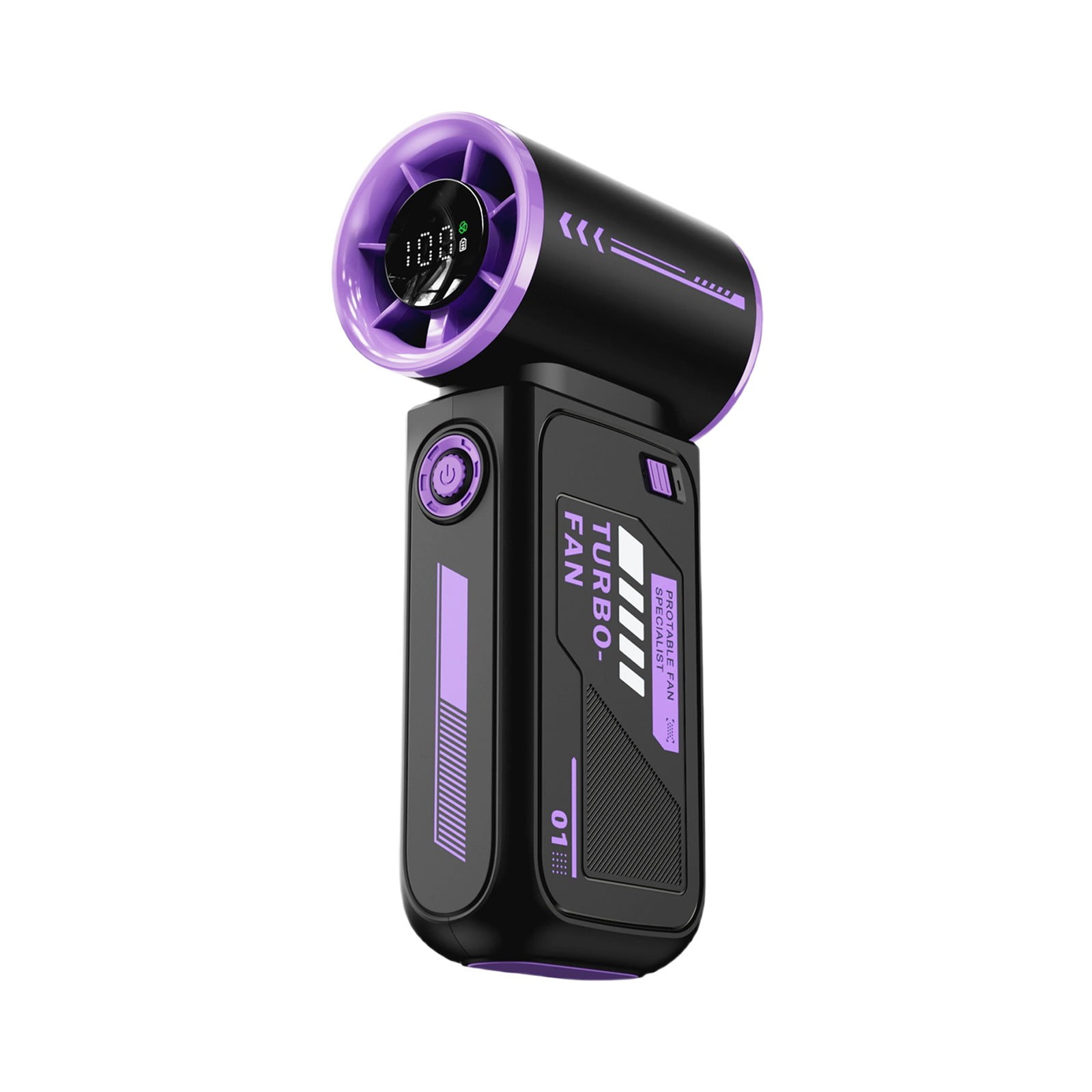 Portable Handheld Turbine Fan,Small Digital Wind Charger,3 Color Led ...