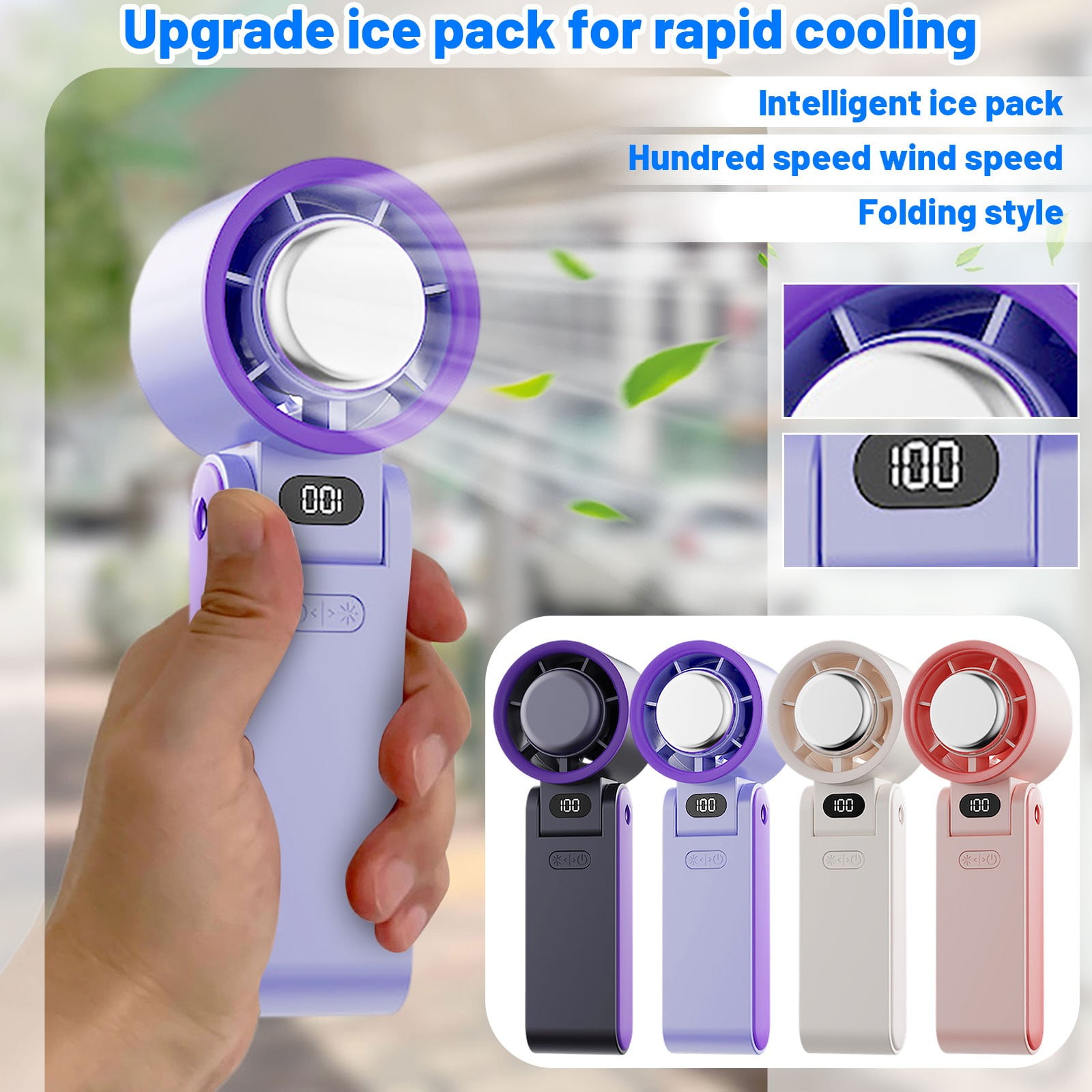Portable Handheld Turbo Fan, 100 Gear Wind, Battery Operated, Up to 18 ...
