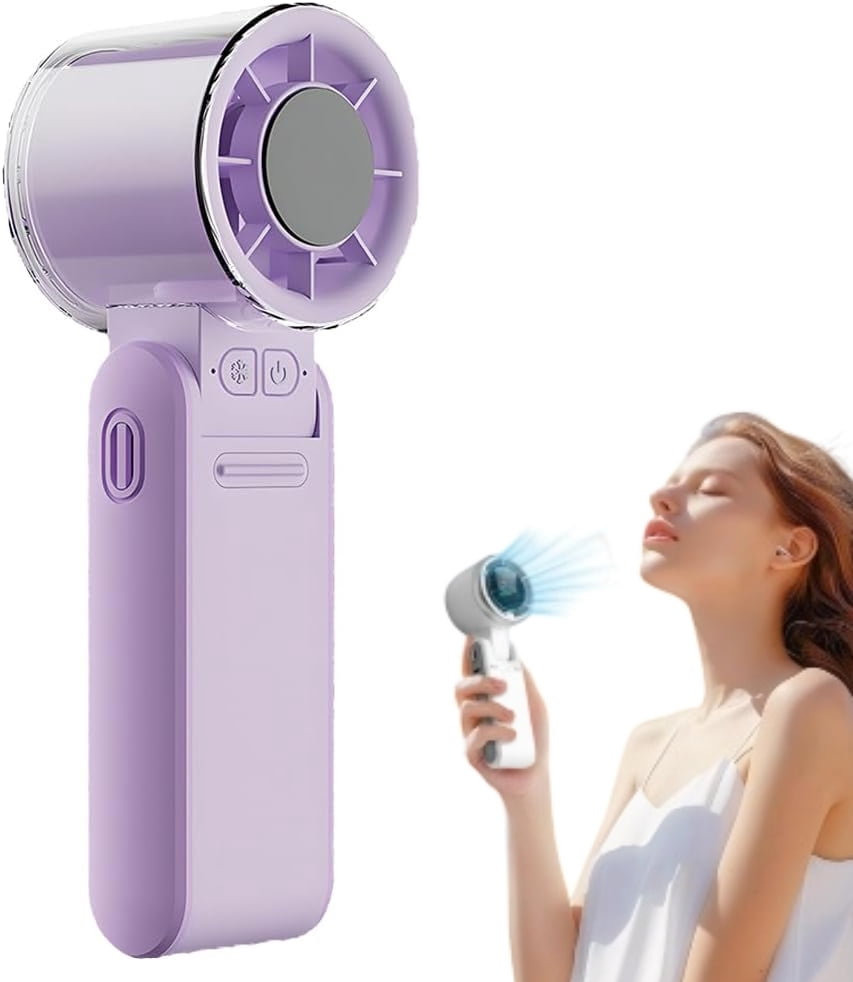 Portable Handheld Turbo Fan, 2025 New Upgraded Rechargeable Travel ...