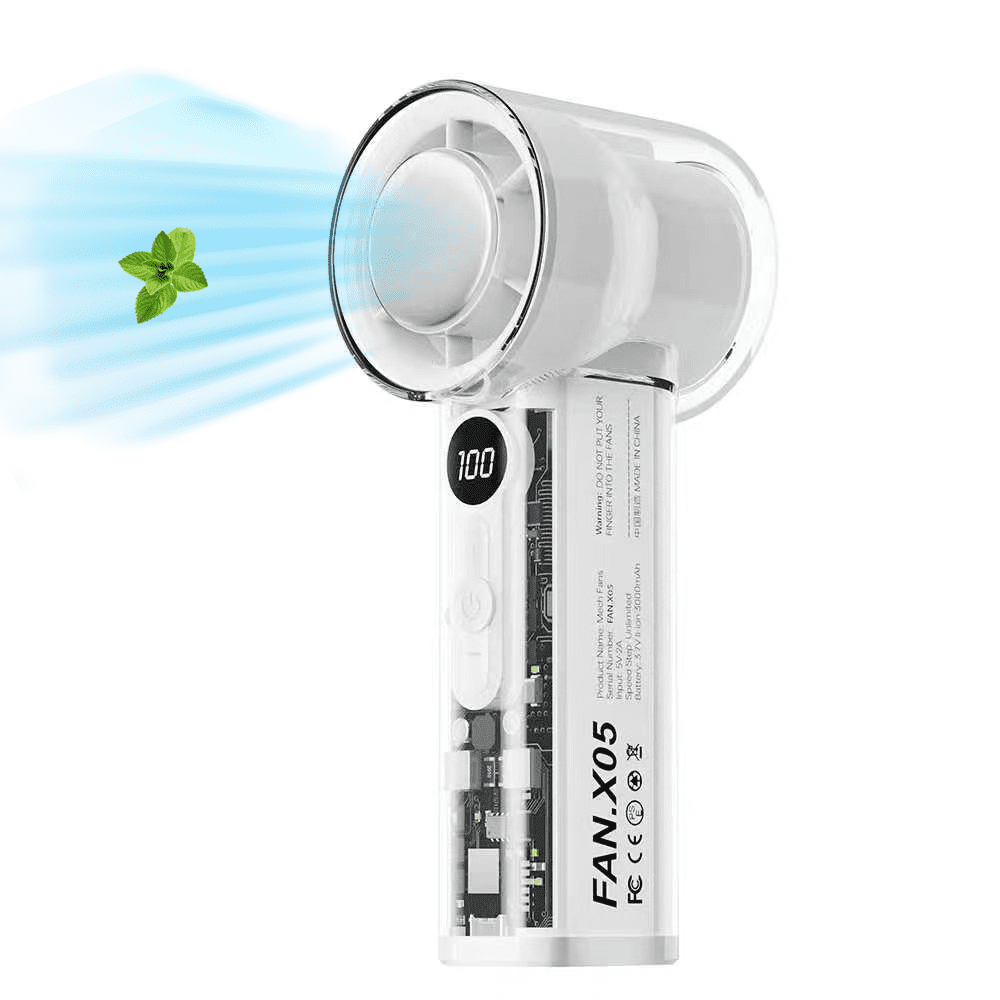 Portable Handheld Turbo Fan,3000mAh USB Rechargeable Mini Personal Fans ...