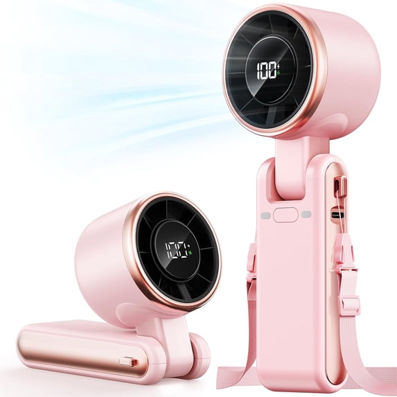 Portable Handheld Turbo Fan - 5 Gear High Speed 4000mAh Rechargeable ...