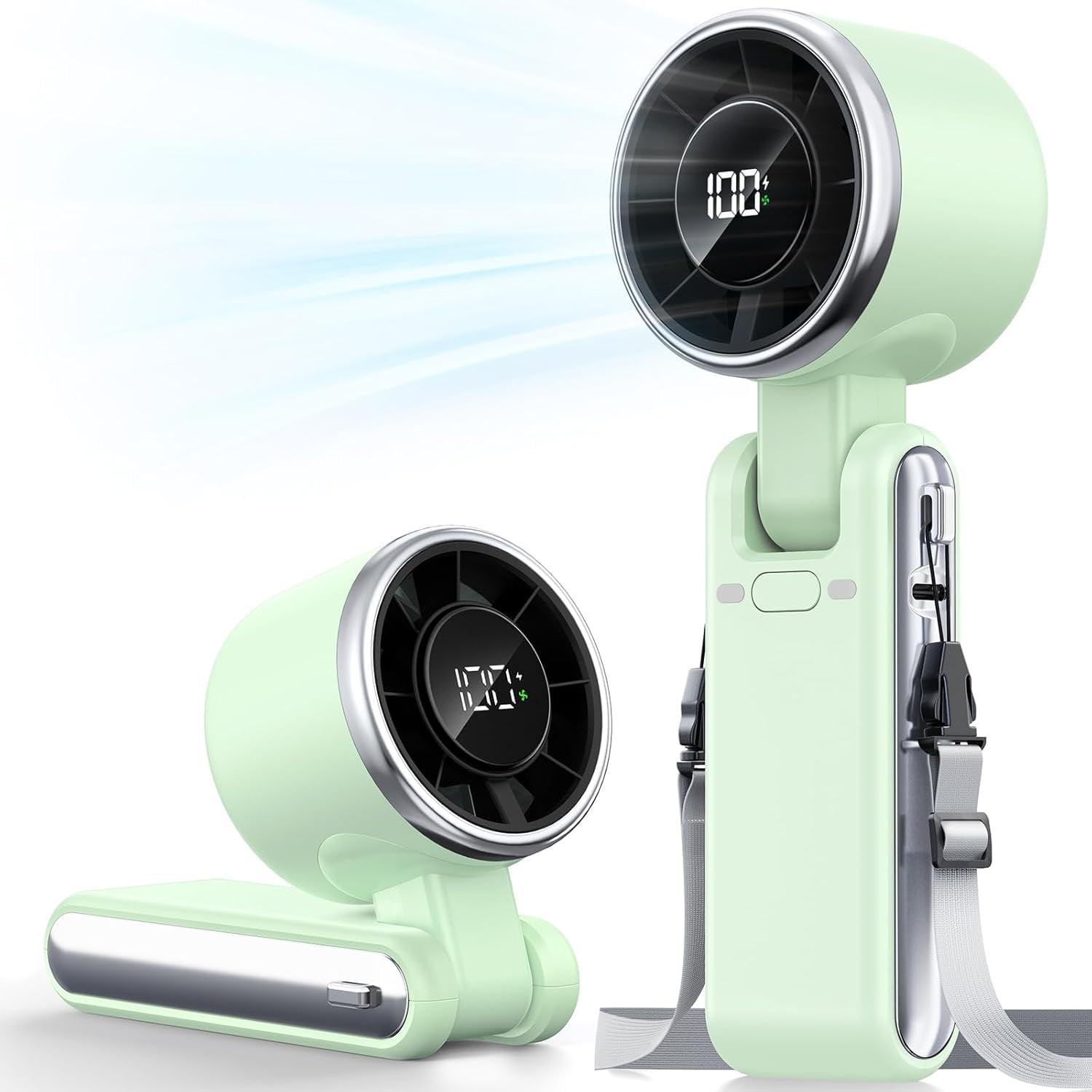 Portable Handheld Turbo Fan - 5 Gear High Speed 4000mAh Rechargeable ...