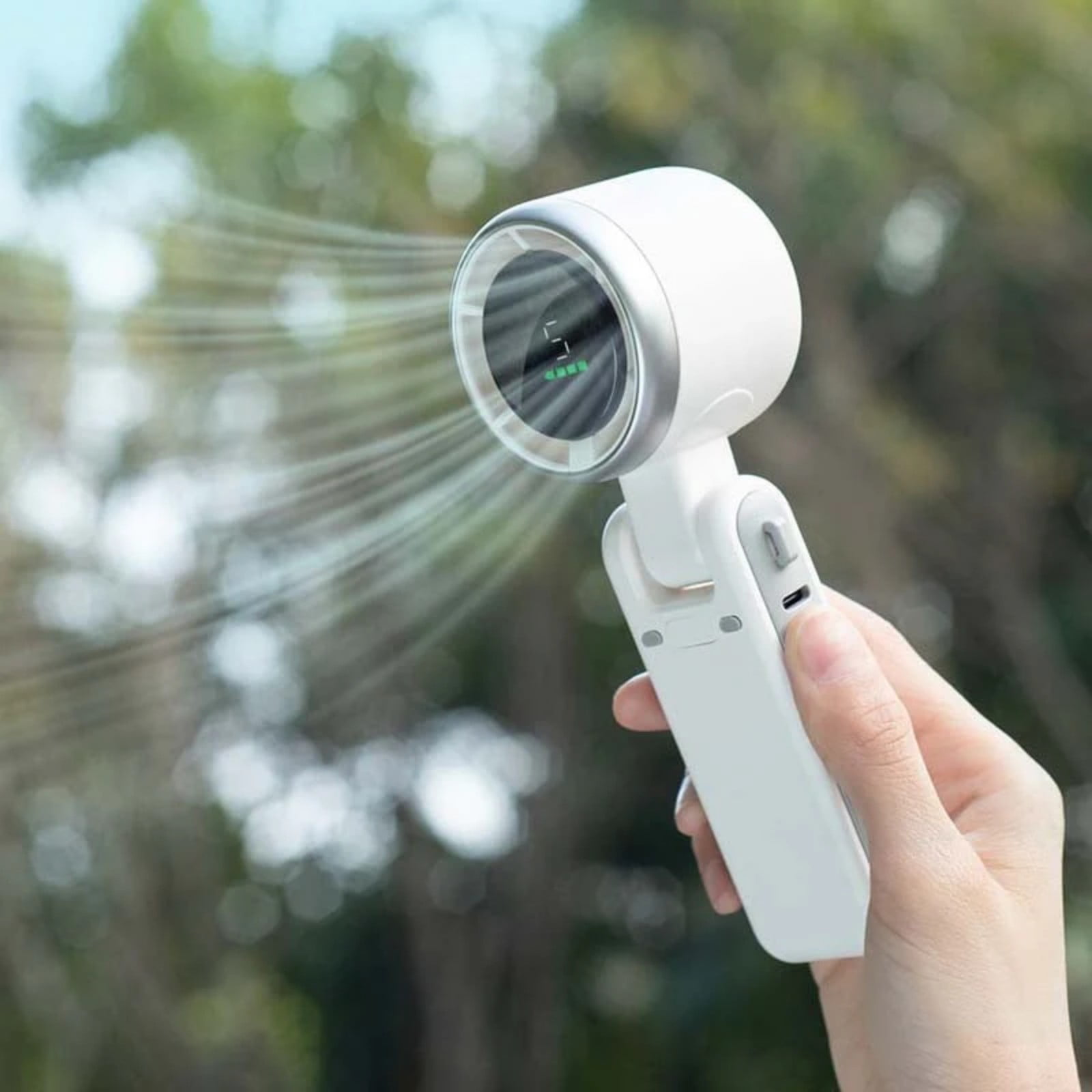 Portable Handheld Turbo Fan,5 Gear Wind,3 in 1 Hand Fan with Air Turbo ...