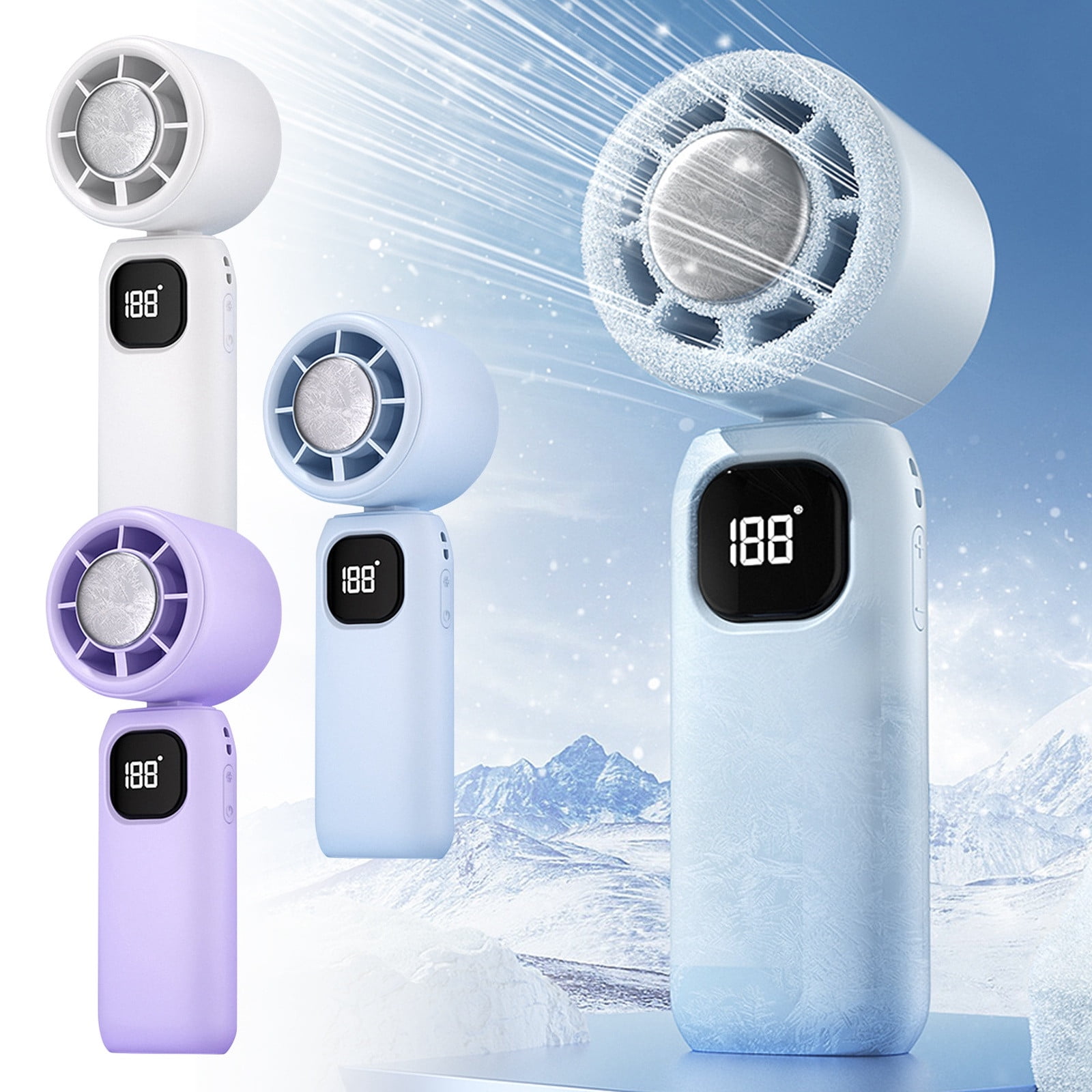 Portable Handheld Turbo Fan, 5 Gear Wind, Battery Operated, Up to 8 ...