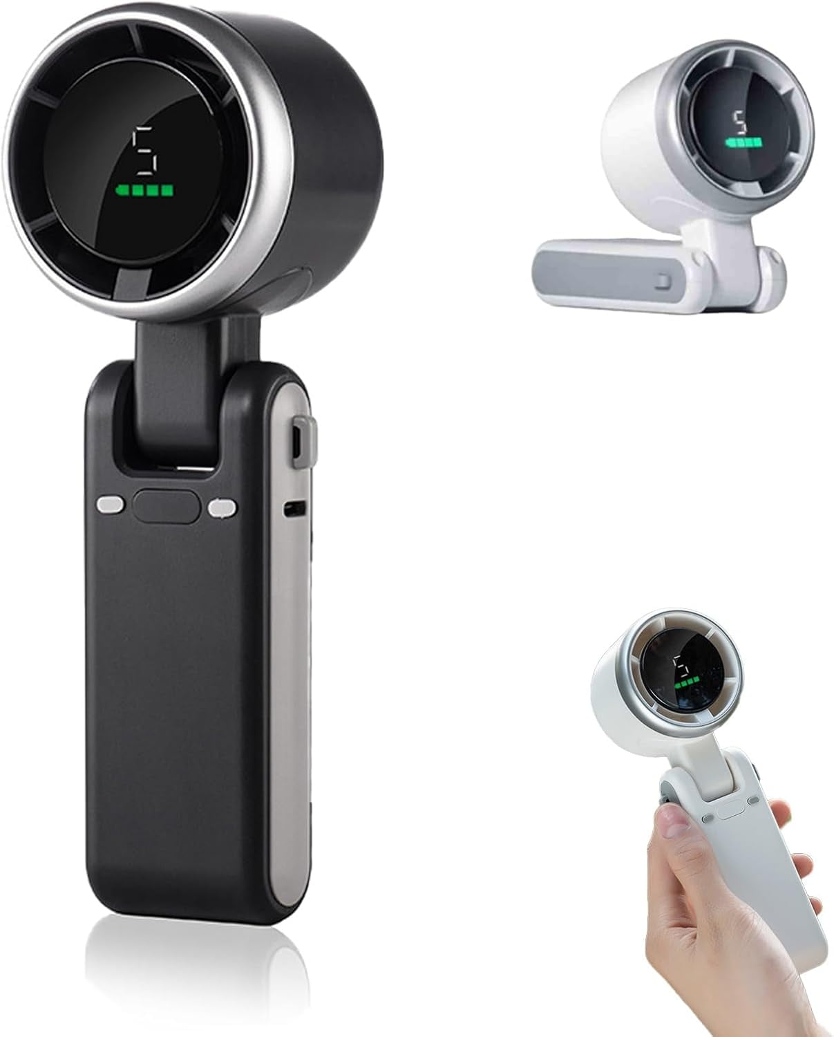 Portable Handheld Turbo Fan, 5 Gear Wind, Hand Folding High-Speed ...