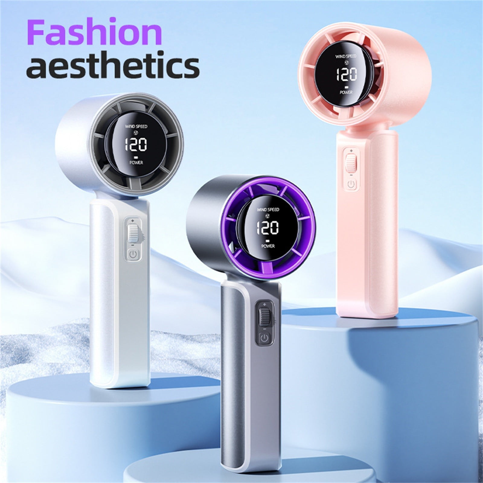 Portable Handheld Turbo Fan with Cold Compress - 15000RPM High Speed(1 ...