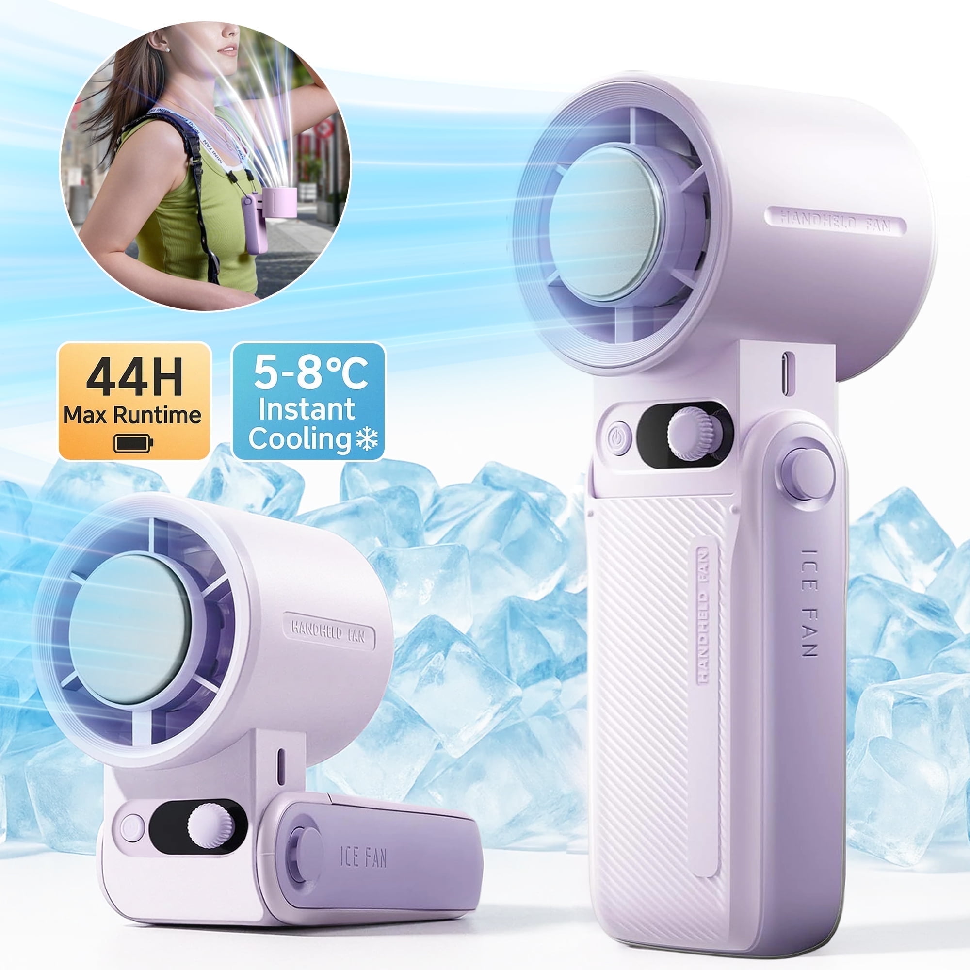 Portable Handheld Turbo Fan with Ice Cooler Technology, 199-Speed High ...