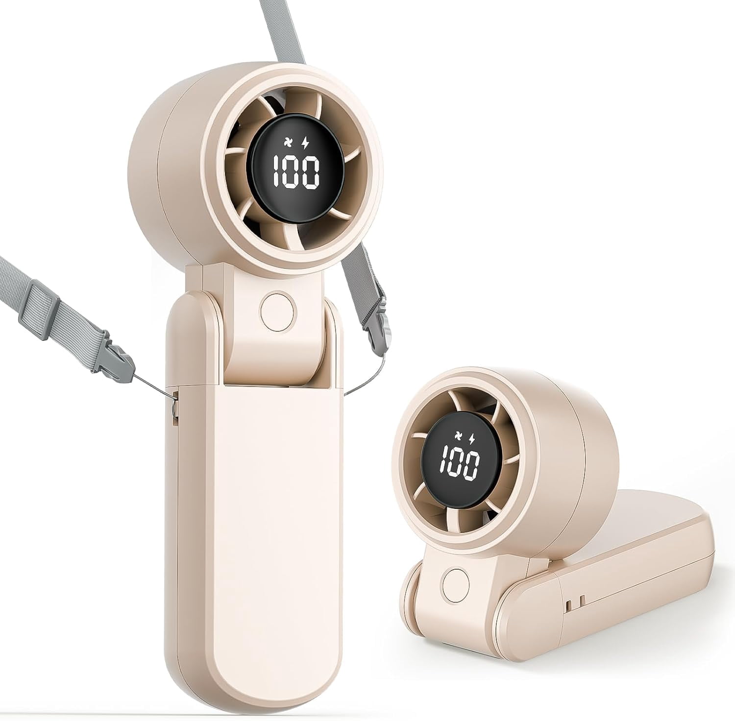 Portable Handheld Turbo Fan with LED Display, 4000mAh Rechargeable ...