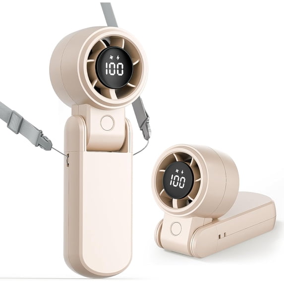 Portable Handheld Turbo Fan with LED Display, 4000mAh Rechargeable ...