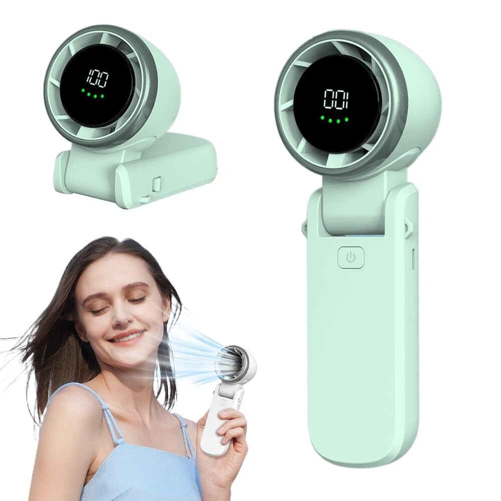 Portable Handheld Turbo Fan, Mini Ice Cooling Fan, 5 Gear Wind Hand ...