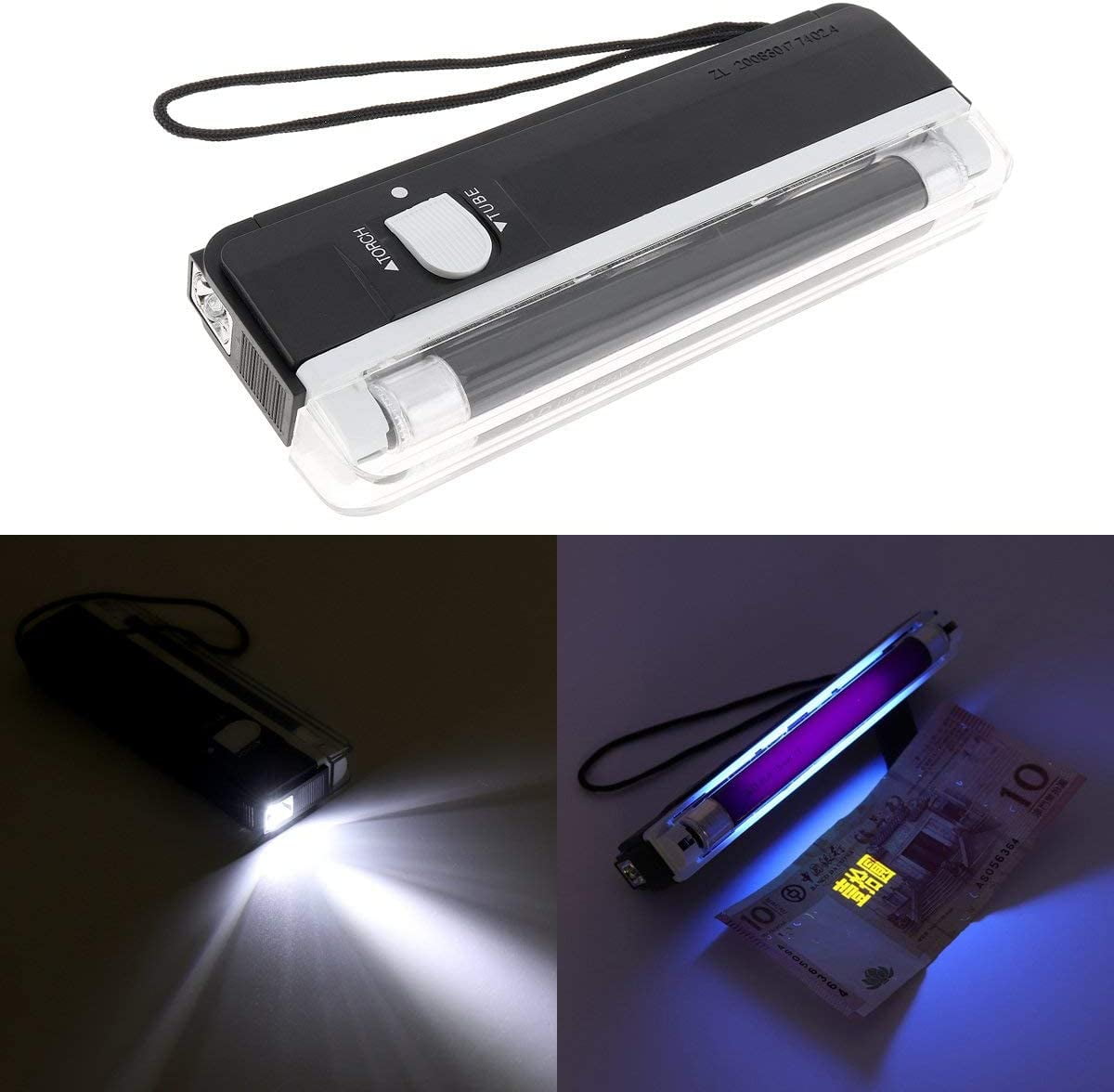 Portable Handheld UV Black Light Torch, Blacklight UV Light Money Bill ...