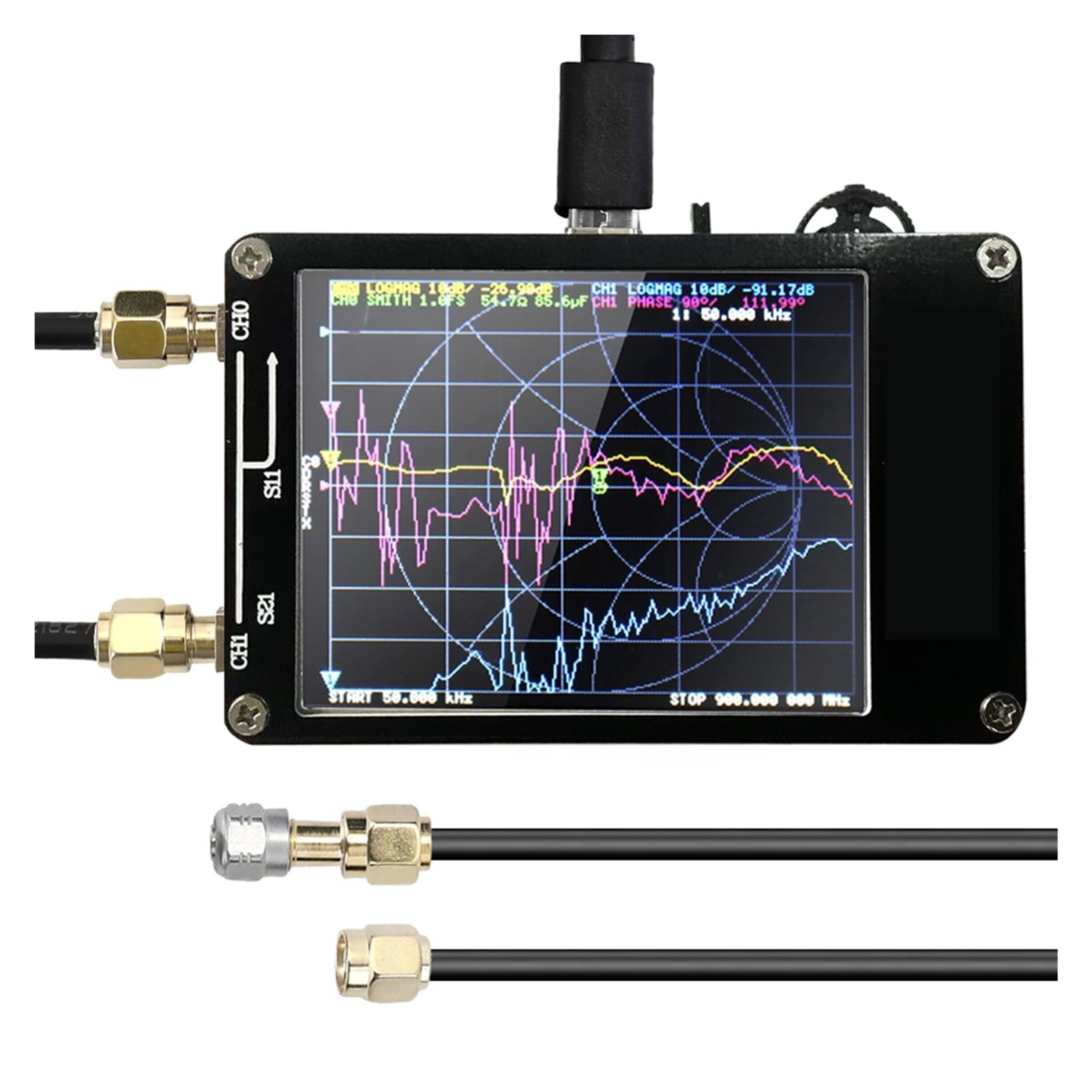 Portable Handheld Vector Network Analyzer 50KHz-900MHz Digital Display ...