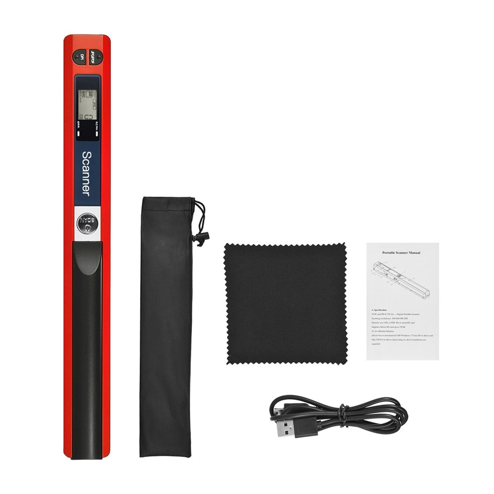 Portable Handheld Wand Wireless Scanner, A4 Size 900DPI JPG/PDF Formate ...